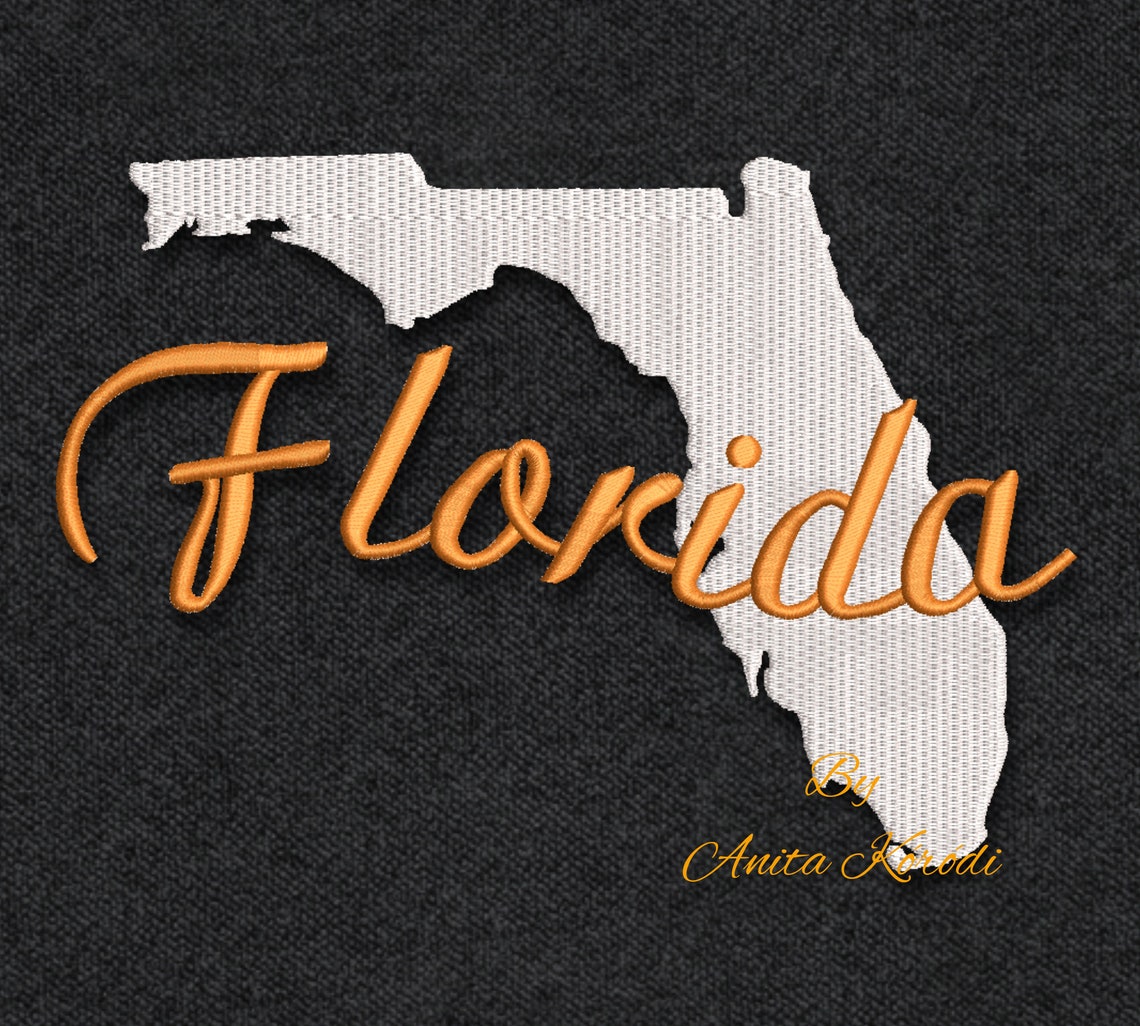 Machine Embroidery Design Florida State USA Designs Instant | Etsy