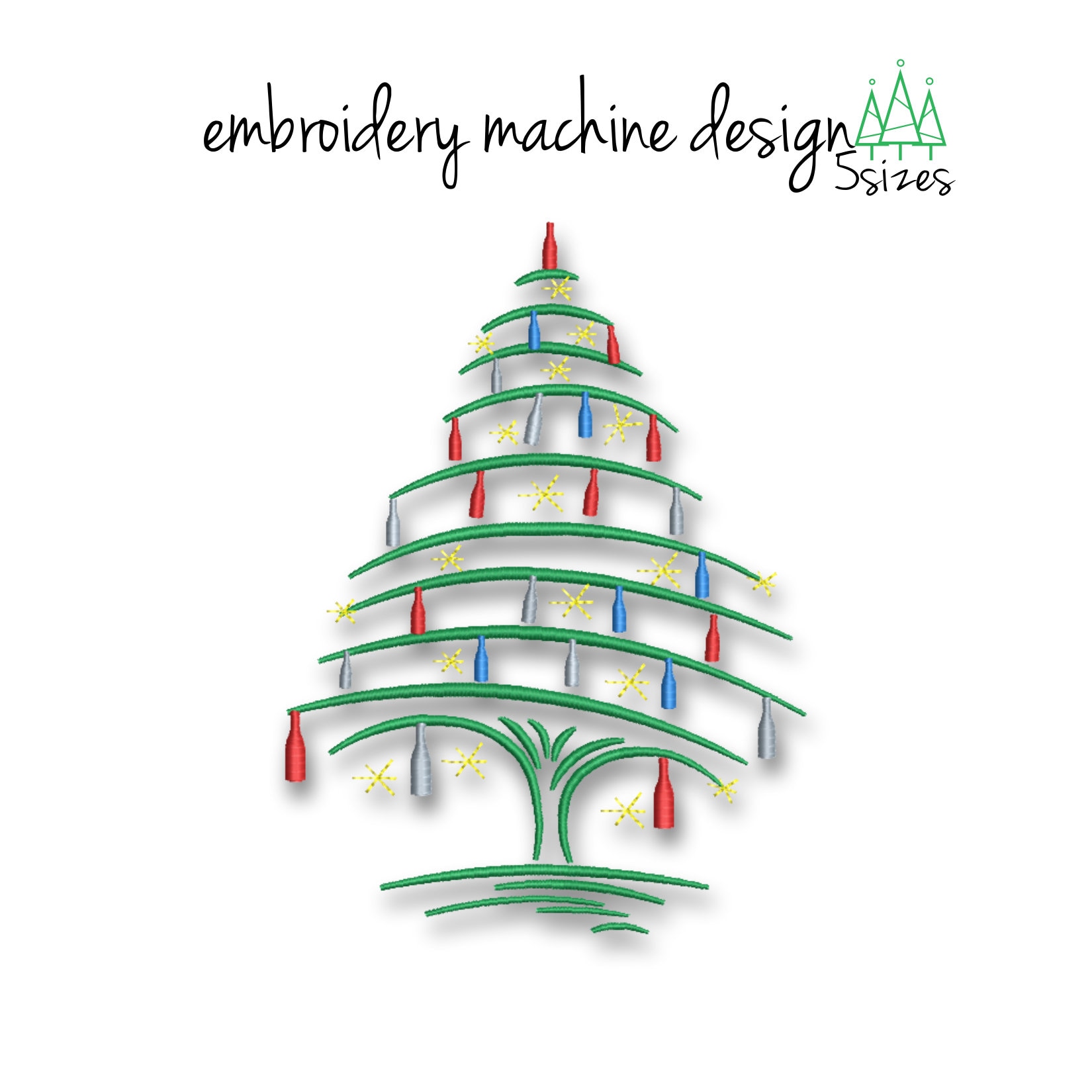 Christmas Tree Machine Embroidery Designs Bottle Instant | Etsy