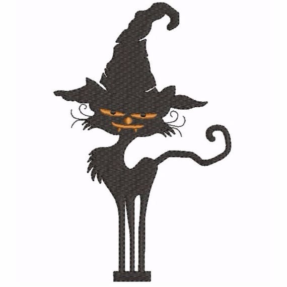 Halloween Cat Embroidery Design Black Cat Balck Designs Animal | Etsy