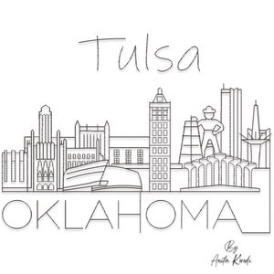 Tulsa Oklahoma Skyline Embroidery Machine Designs Pes Pattern Instant ...