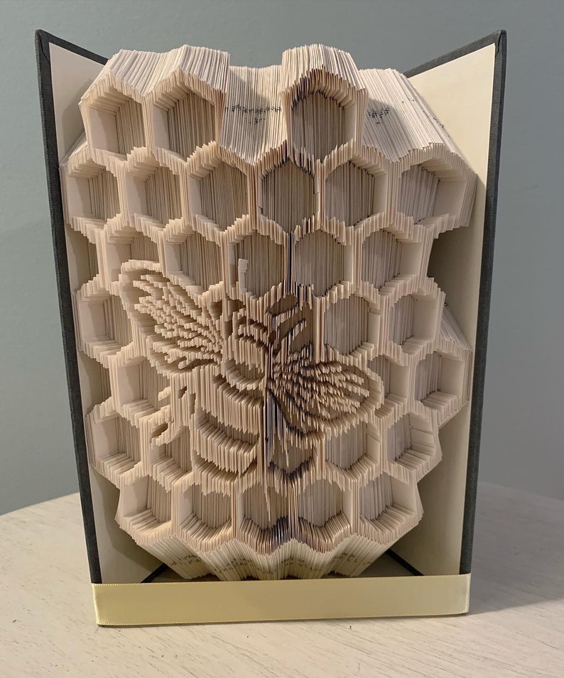 Bee Folded Book - Bee Sculpture- Bee Book Art - Bee Gift - Unique Bee ...