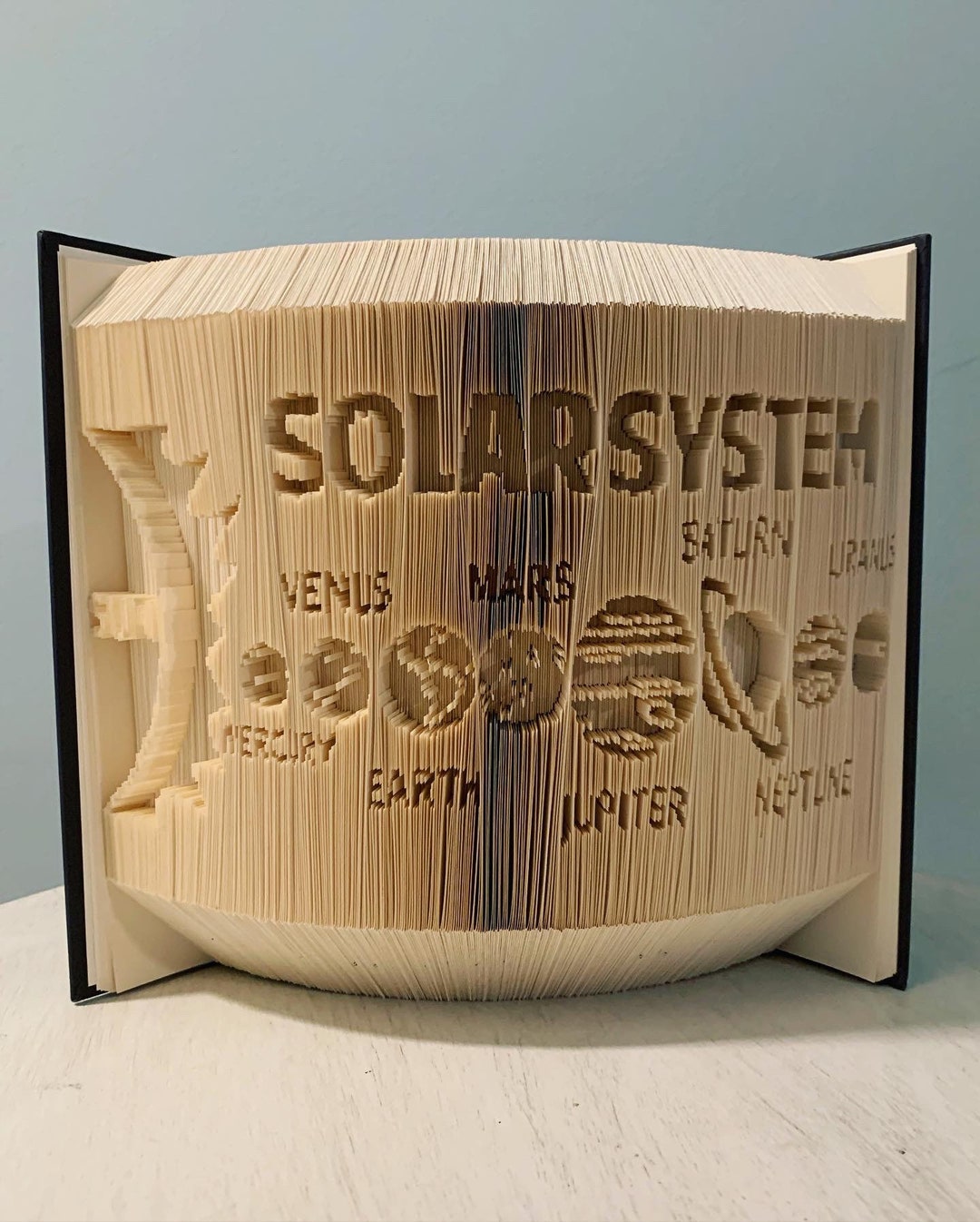 Solar System Folded Book Art - Space Folded Book - Space Gift - Planets ...