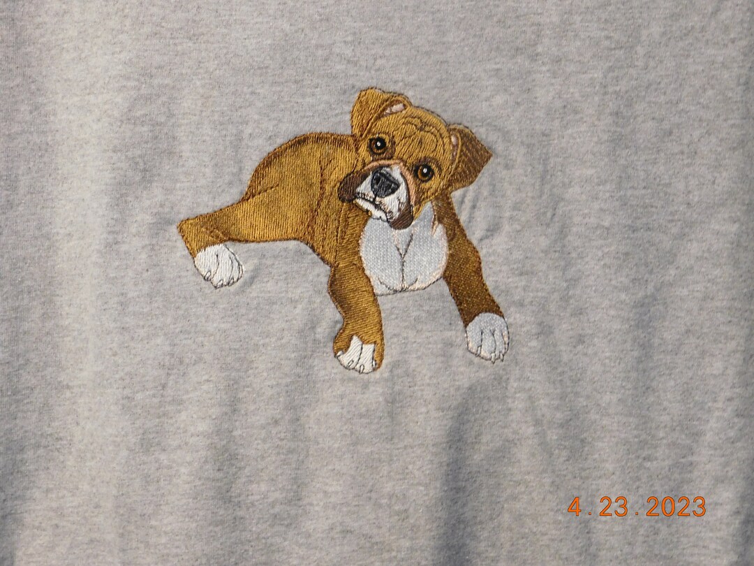 New Boxer Puppy Embroidered T-shirt Add Name for Free - Etsy
