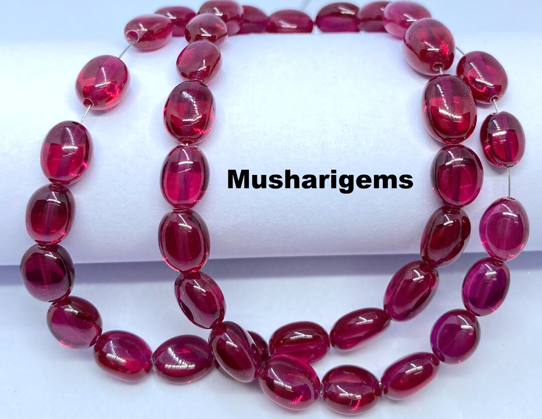 AAA Quality Beautiful Ruby Corundum Oval Shape Beads Smooth Ruby Oval ...