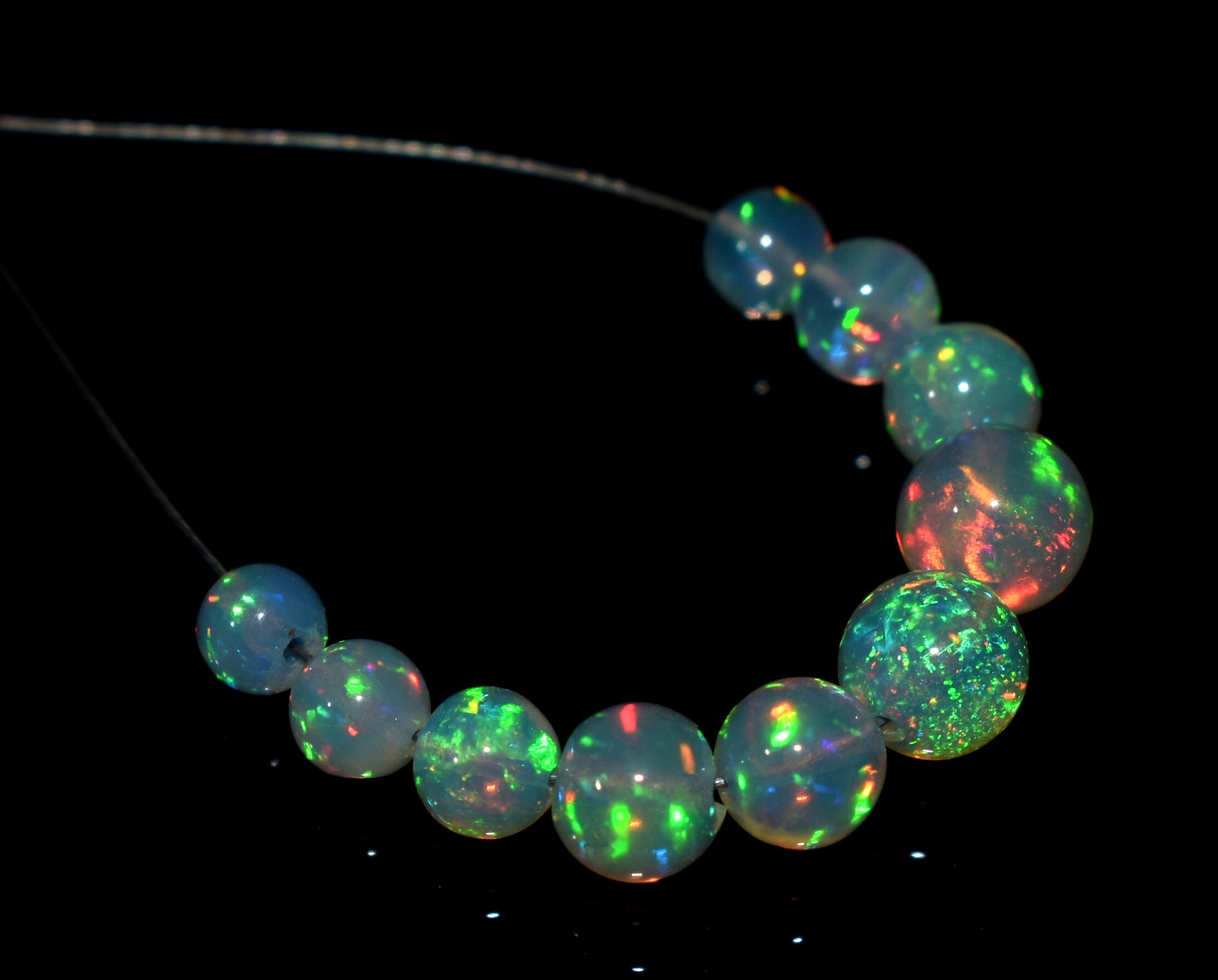 Opal Beads Natural Ethiopian Opal Balls Beads Fire Opal Beads | Etsy