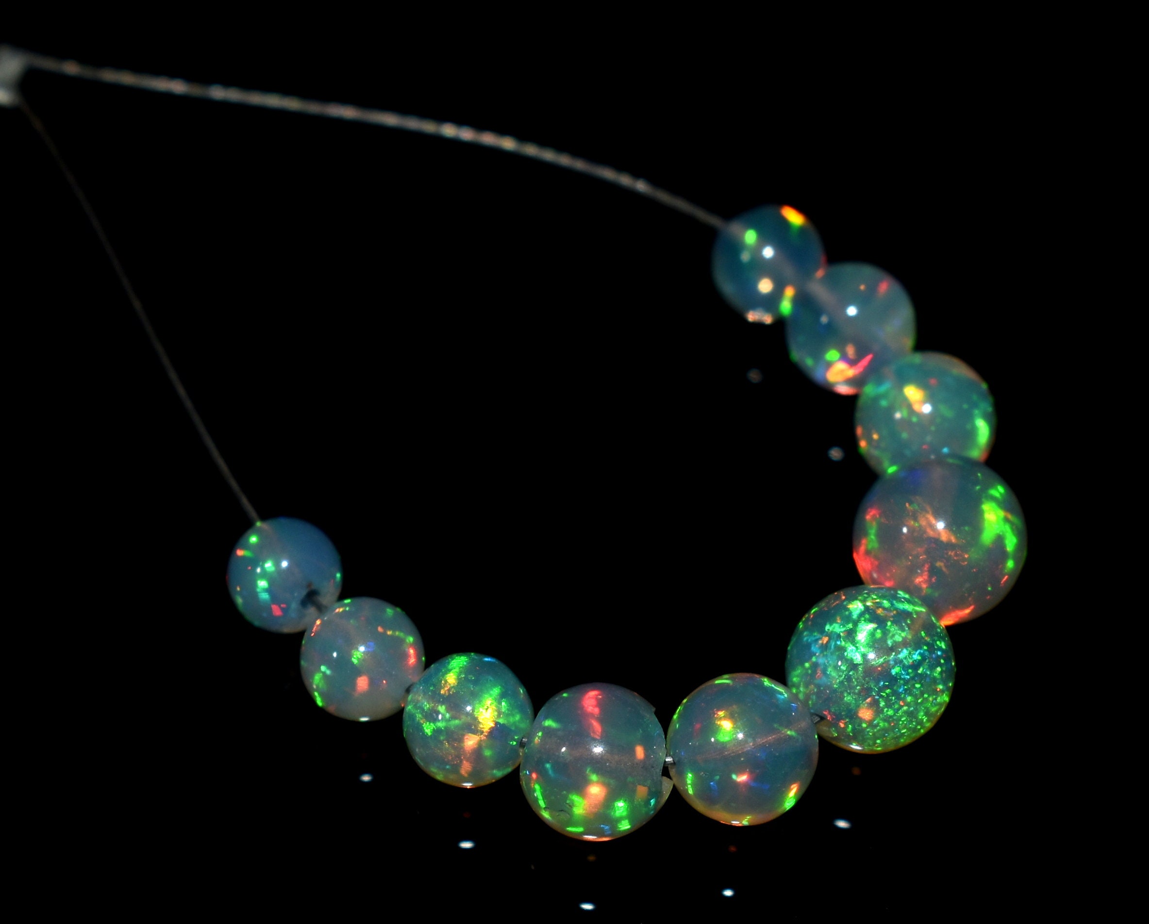 Opal Beads Natural Ethiopian Opal Balls Beads Fire Opal Beads | Etsy