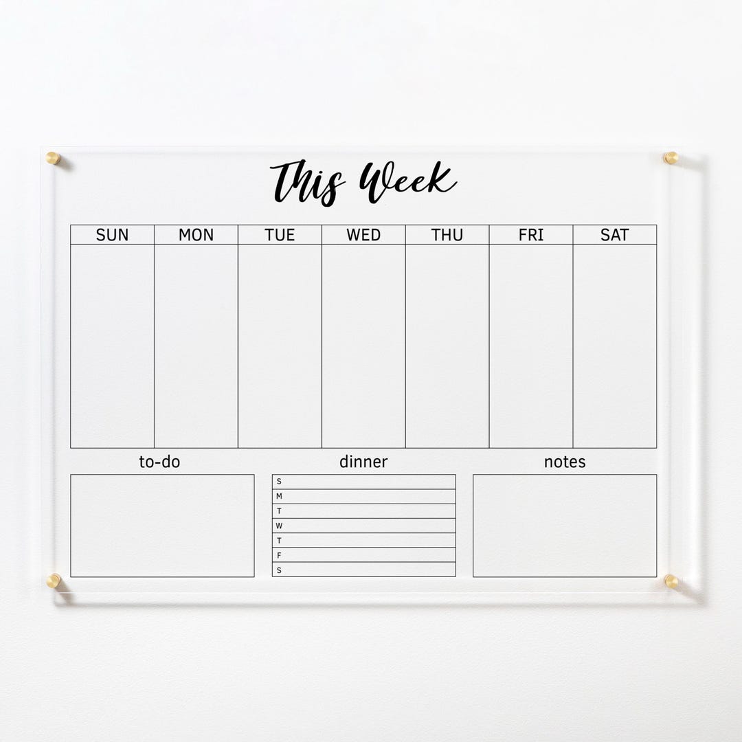 Personalized Family Wall Planner | Acrylic Weekly & Daily Calendar ...