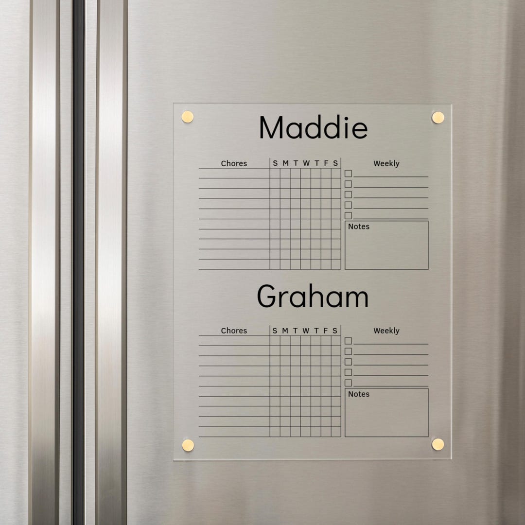 Fridge Chore Chart for Kids, Family Calendar, Magnetic Responsibility ...