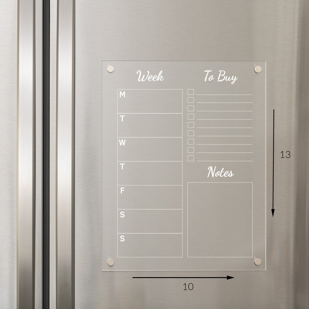 Fridge Weekly Calendar, Magnetic Acrylic Board, Dry Erase Calendar ...