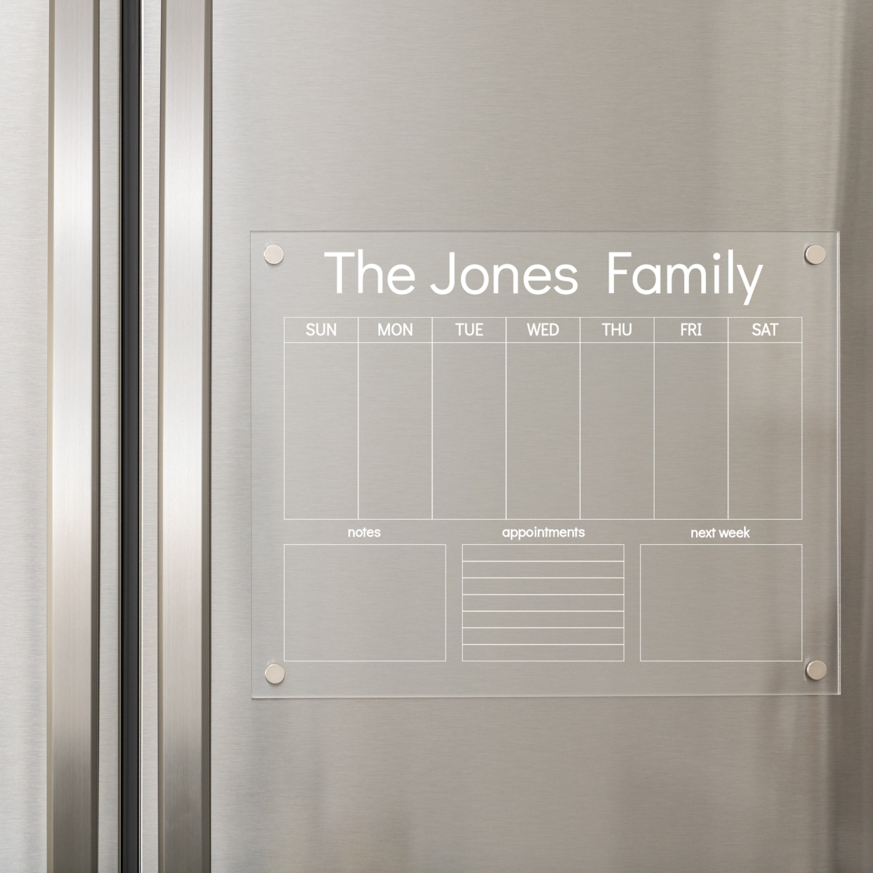 Fridge Weekly Calendar in White or Black Magnetic Calendar - Etsy