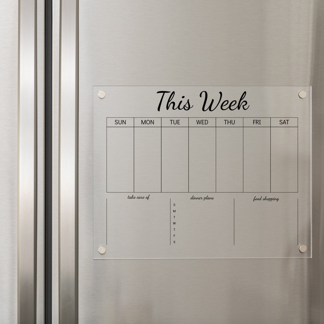 Fridge Weekly Calendar, Magnetic Calendar for Fridge, Acrylic Calendar ...