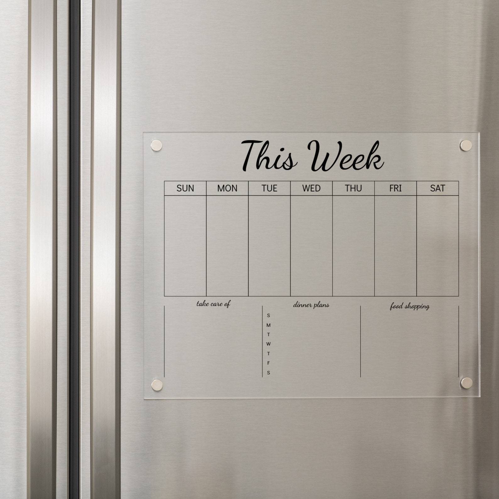 Fridge Weekly Calendar Magnetic Calendar for Fridge Acrylic - Etsy