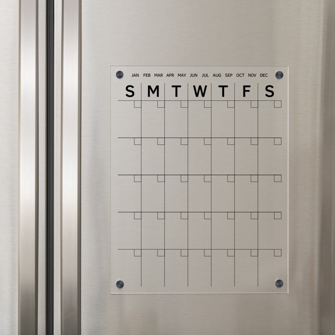 Fridge Calendar, Magnetic Calendar, Acrylic Calendar for Fridge, Dry ...