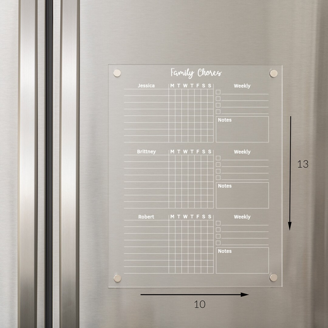 Fridge Chore Chart for Kids, Family Calendar, Magnetic Responsibility ...