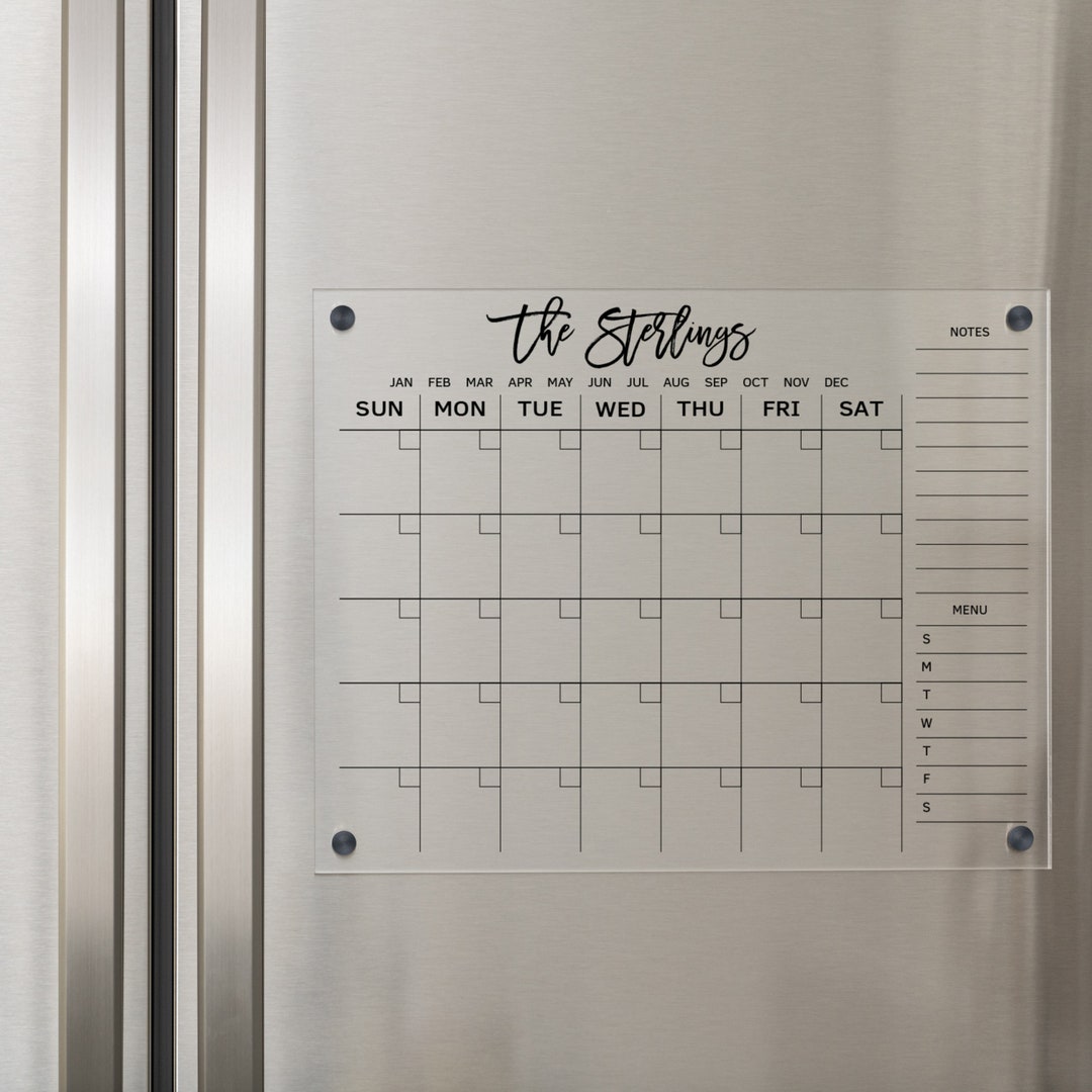 Magnetic Calendar for Fridge, Acrylic Calendar, Dry Erase Calendar, to ...