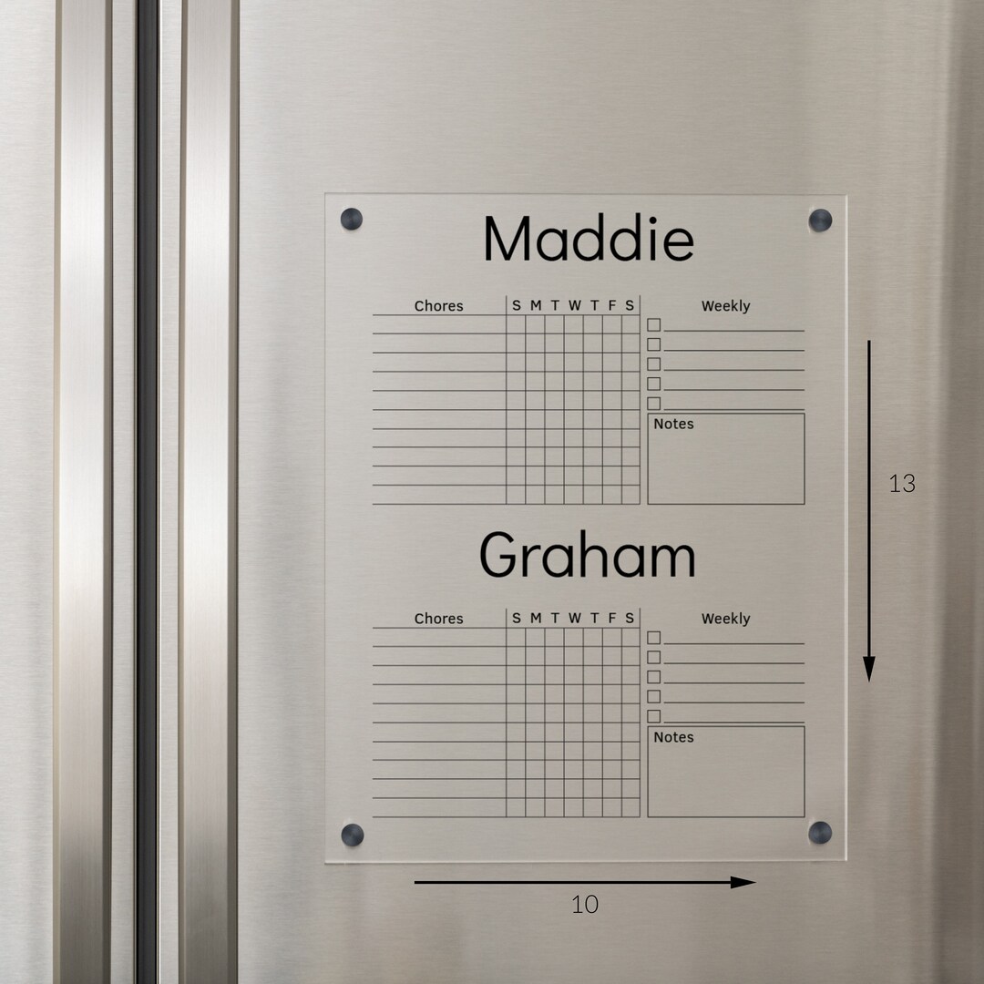 Fridge Chore Chart for Kids, Family Calendar, Magnetic Responsibility ...