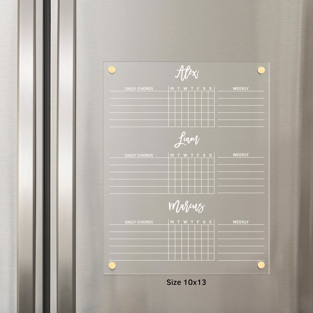 Fridge Chore Chart for 3 Kids ADHD Planner to Do List Cleaning Schedule ...
