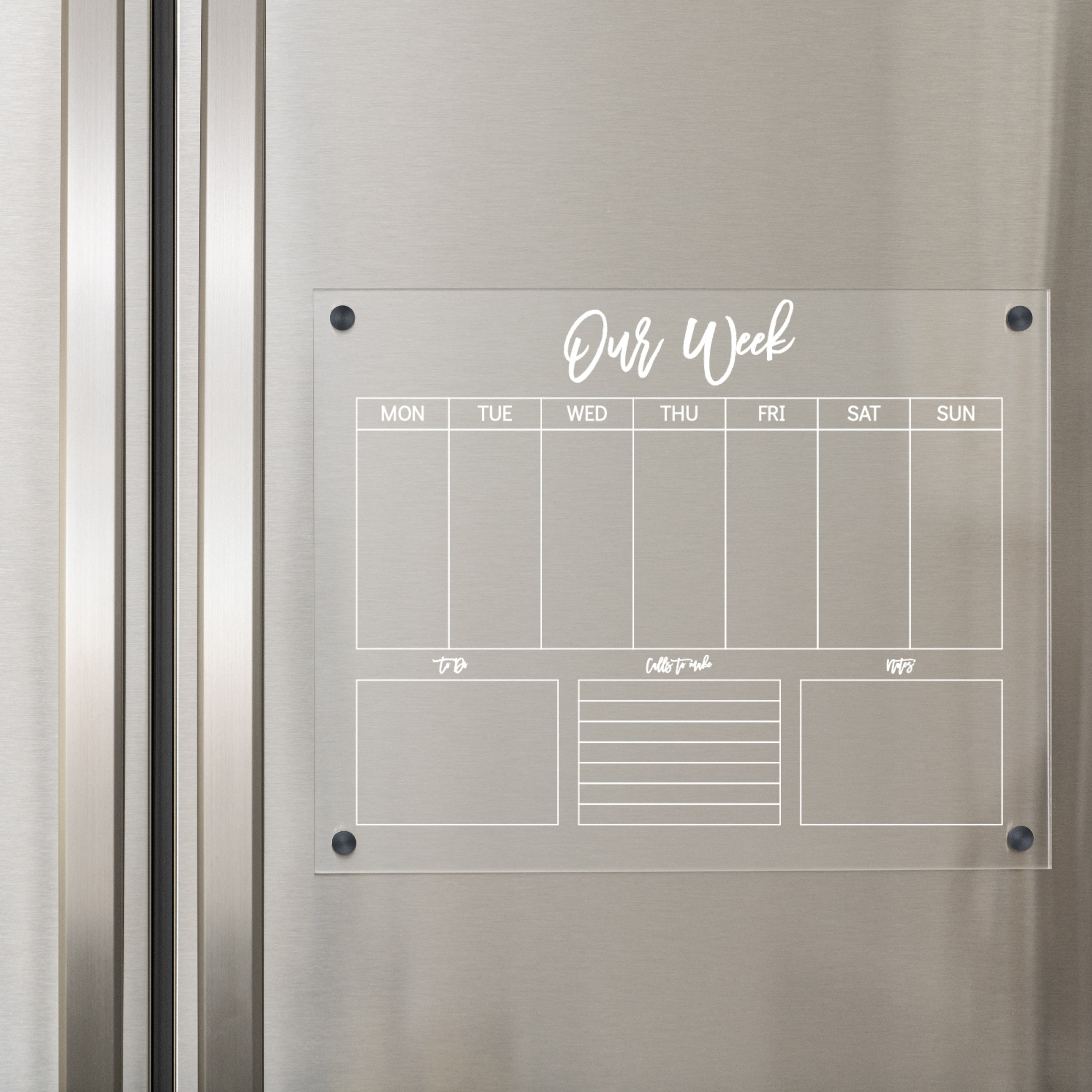 Fridge Weekly Calendar in White or Black Magnetic Calendar - Etsy