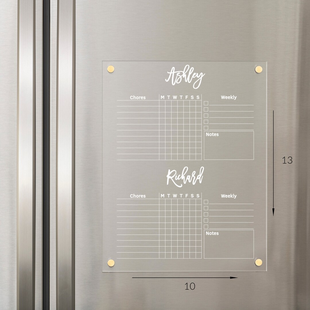 Fridge Chore Chart for Kids, Family Calendar, Magnetic Responsibility ...