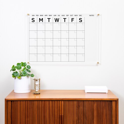 Dry Erase Wall Calendar Acrylic Calendar Family Command - Etsy