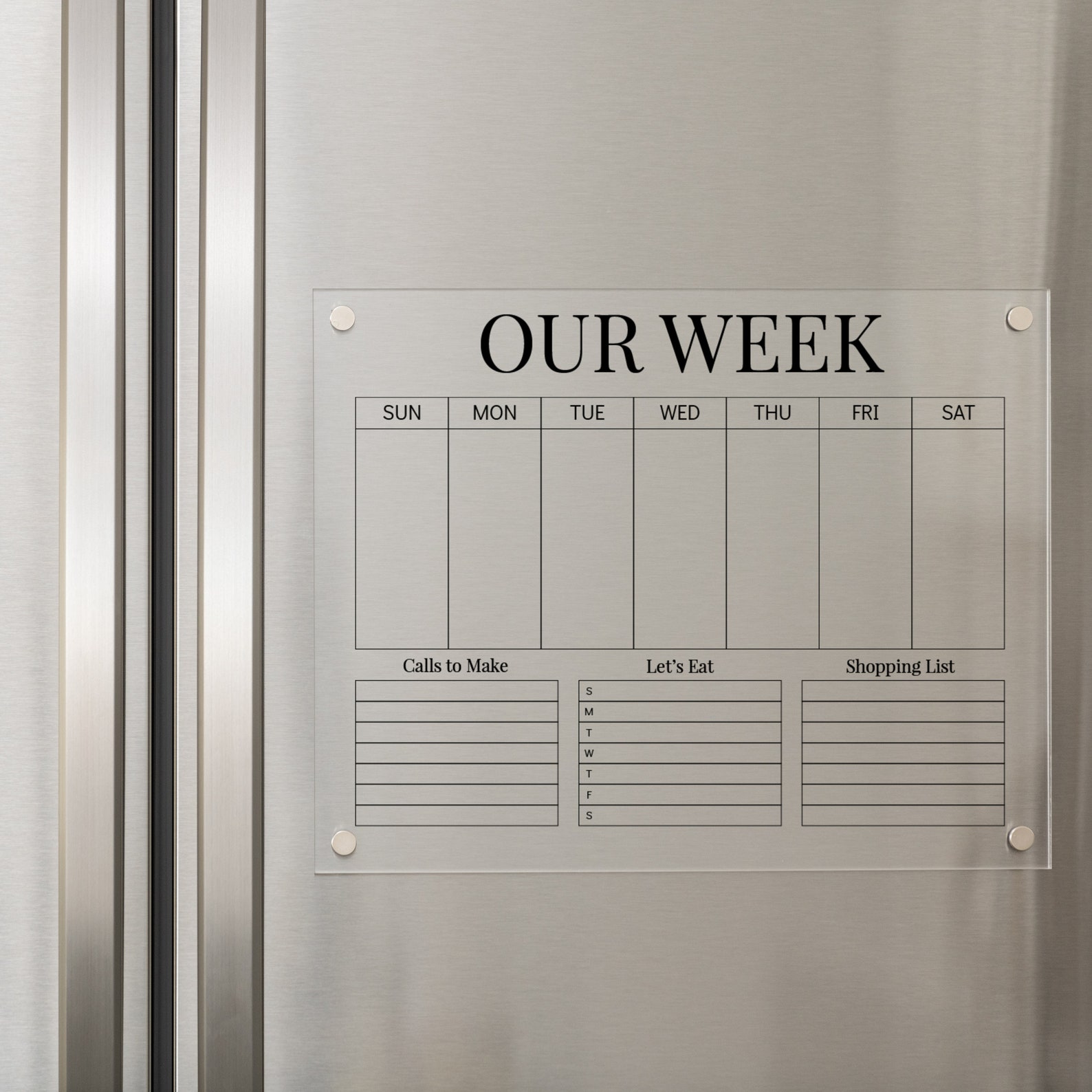 Fridge Weekly Calendar Magnetic Calendar for Fridge Acrylic - Etsy