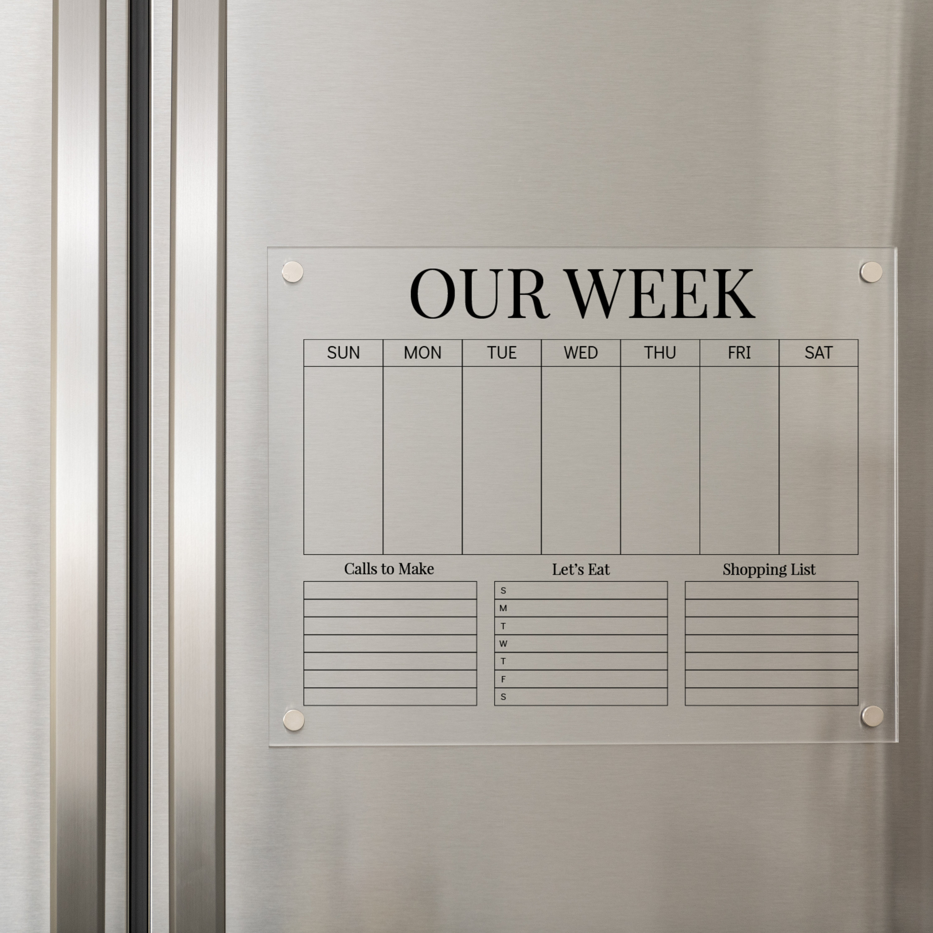 Fridge Weekly Calendar Magnetic Calendar for Fridge Acrylic - Etsy