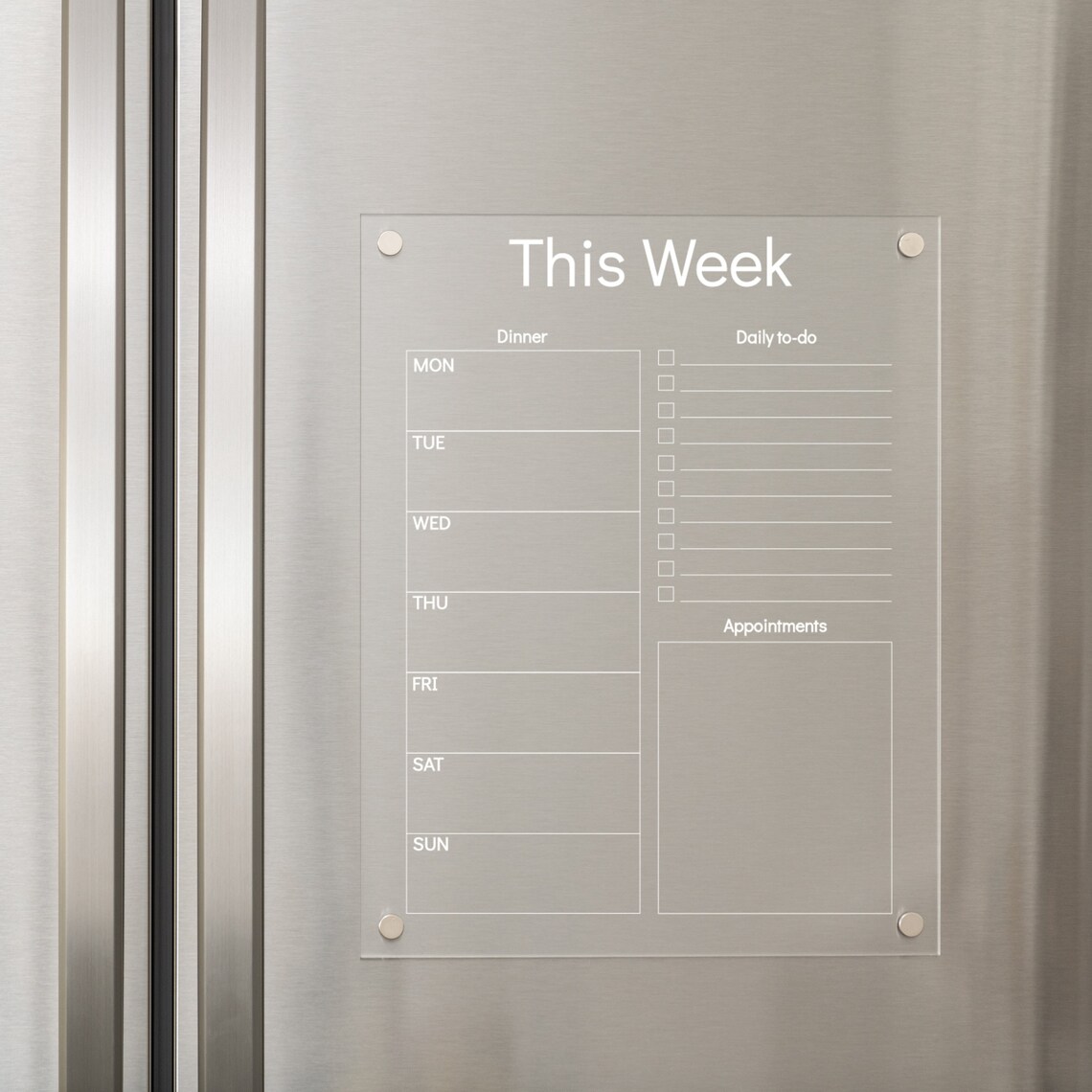 Fridge Weekly Calendar Magnetic Acrylic Calendar Board Dry - Etsy
