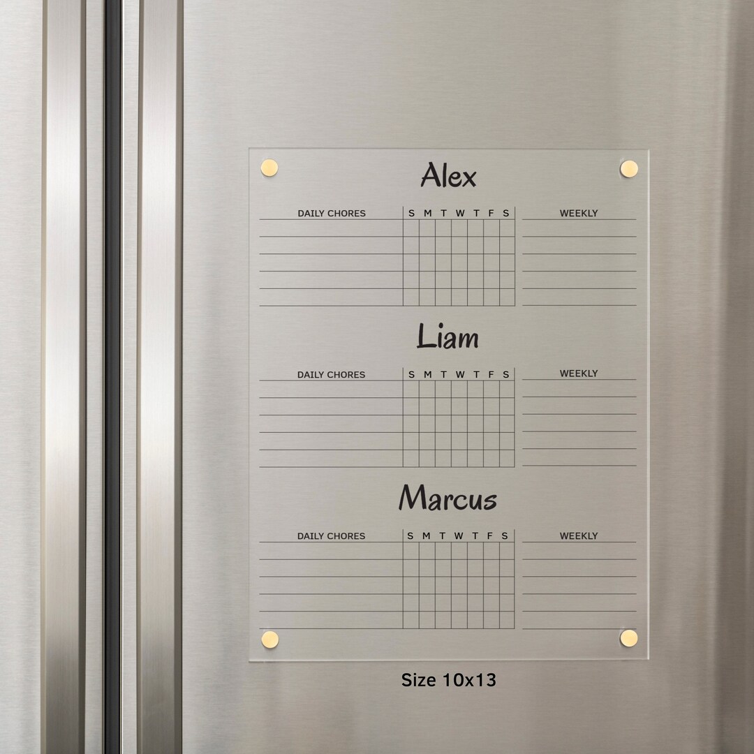 Fridge Chore Chart for 3 Kids ADHD Planner to Do List Cleaning Schedule ...