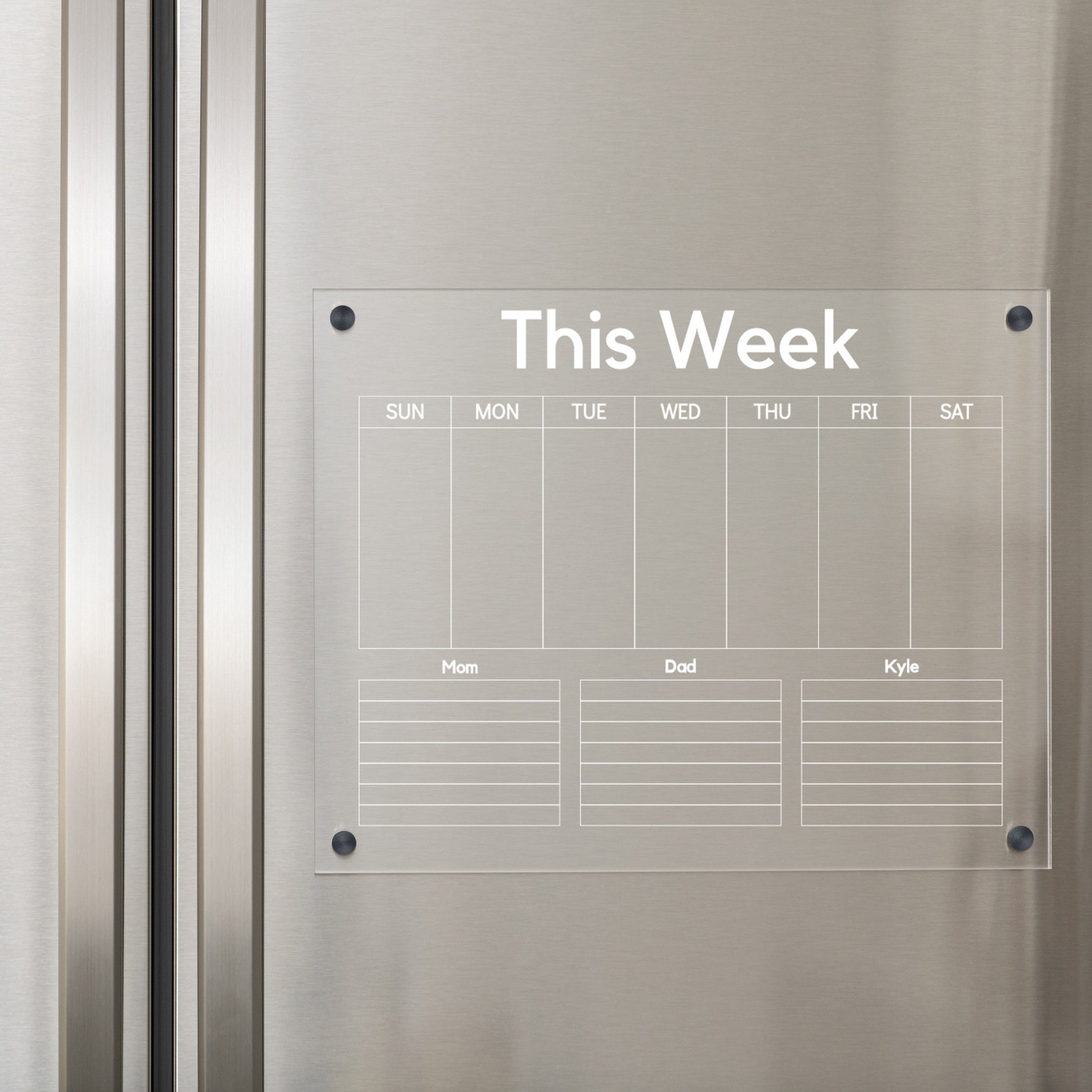 Fridge Weekly Calendar Magnetic Calendar for Fridge Acrylic - Etsy