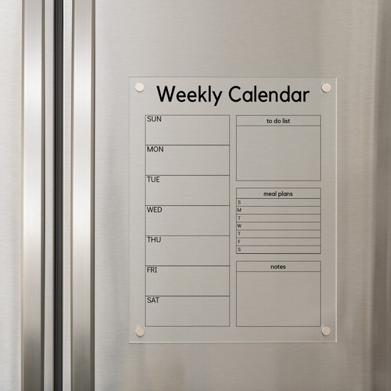 Fridge Weekly Calendar Magnetic Calendar for Fridge Acrylic - Etsy