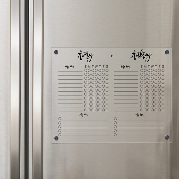 Acrylic Dry Erase Chore Chart - Etsy