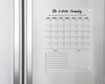 Fridge Meal Planner Magnetic Acrylic Calendar Board Dry - Etsy