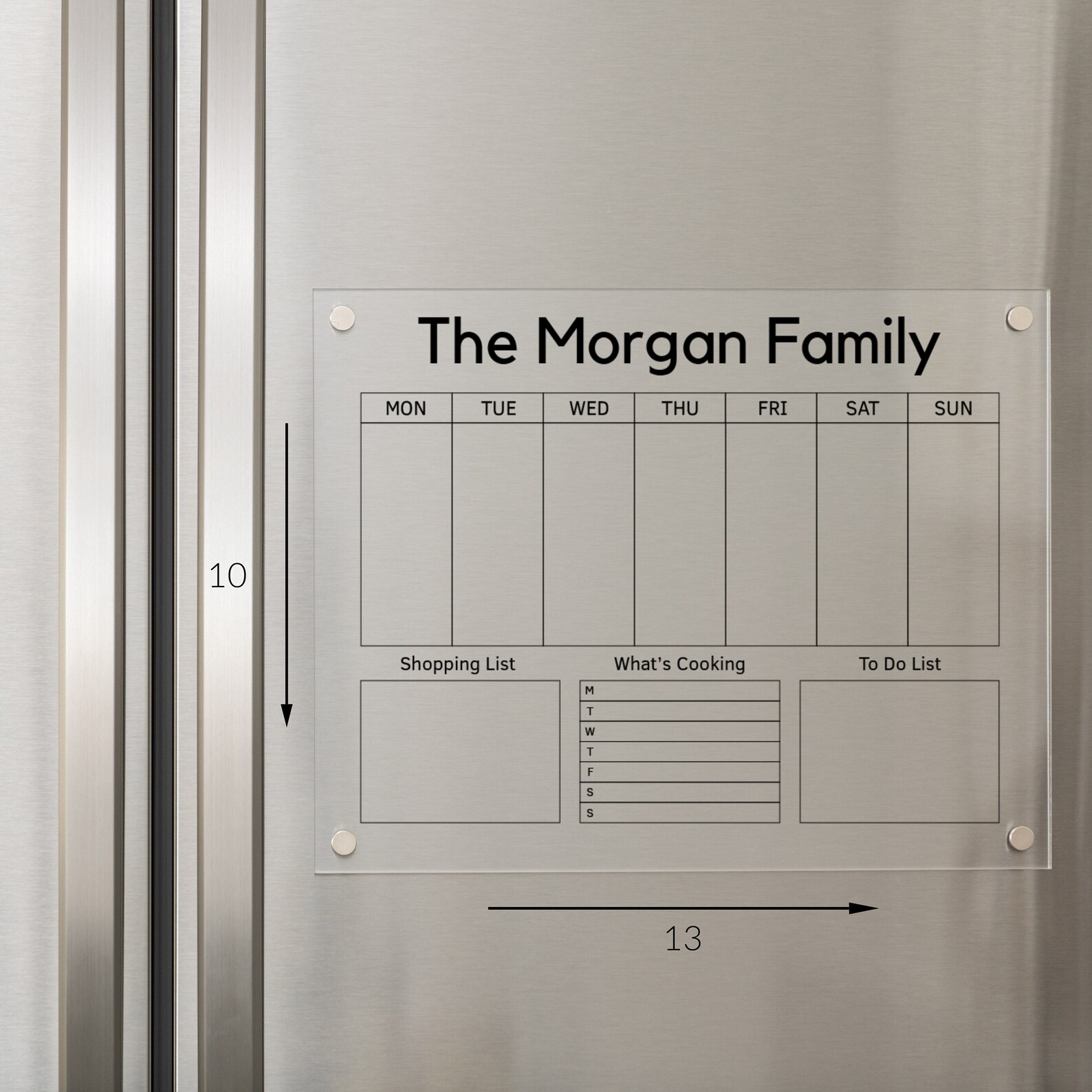 Fridge Weekly Calendar in White or Black, Magnetic Calendar for Fridge ...