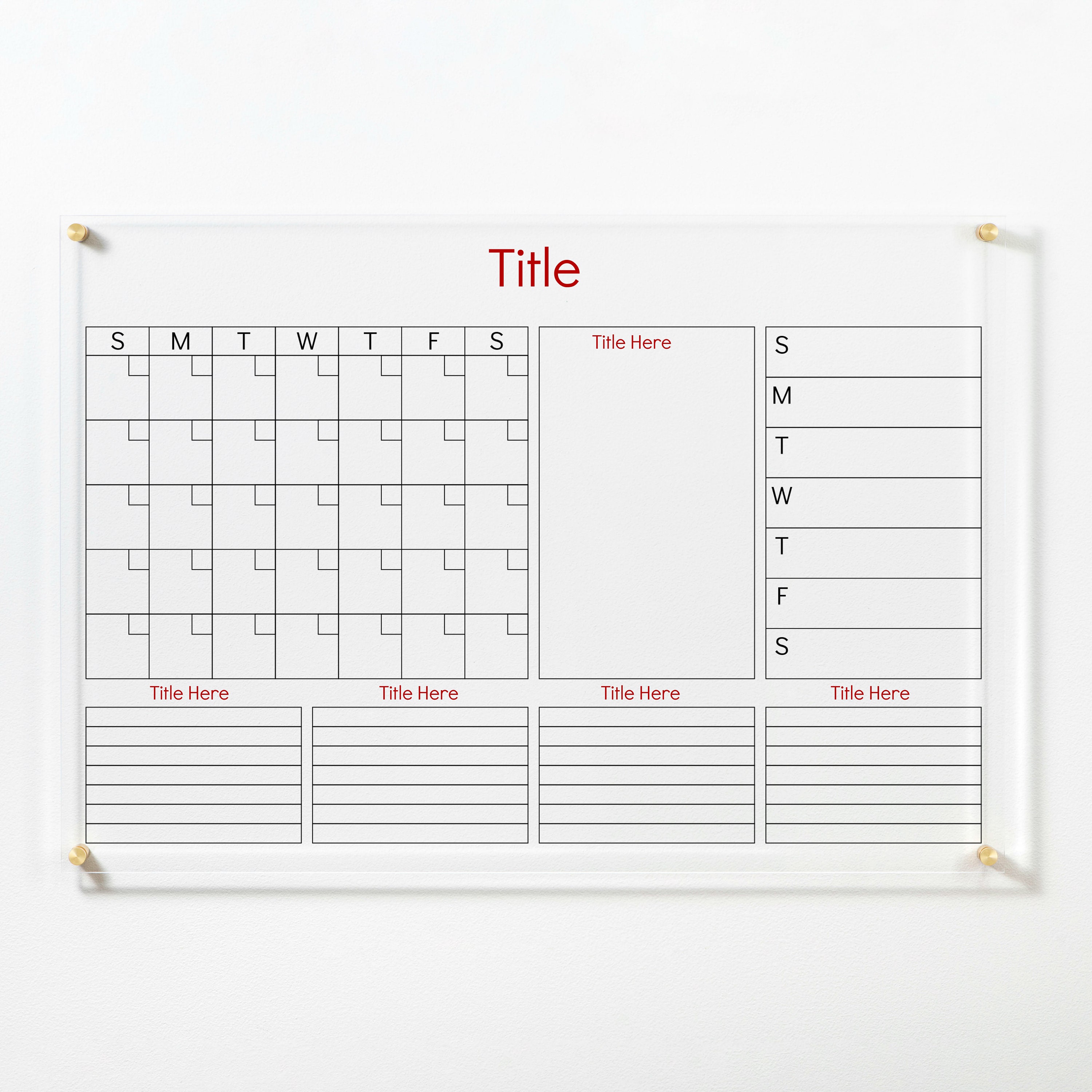 Clear Dry Erase Acrylic Wall Calendar Personalized Family - Etsy