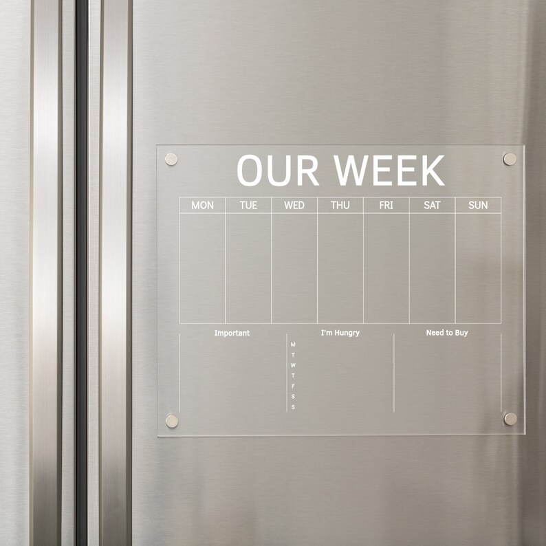 Fridge Weekly Calendar Magnetic Calendar for Fridge Acrylic - Etsy