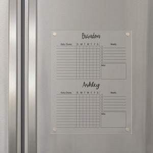 Fridge Chore Chart for Kids, Family Calendar, Magnetic Responsibility ...