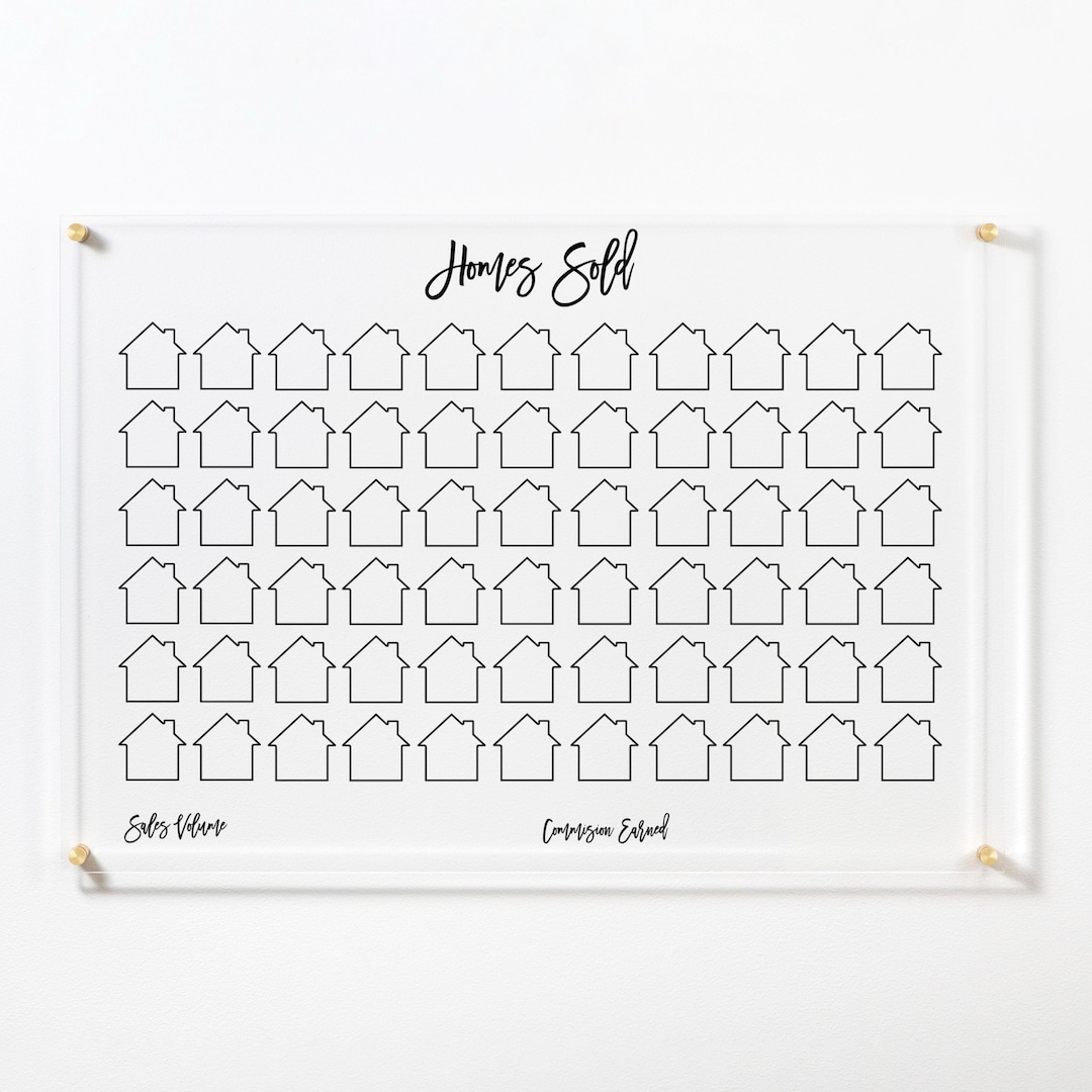Acrylic Real Estate Sales Tracker | Sold Homes Display Board | Office ...