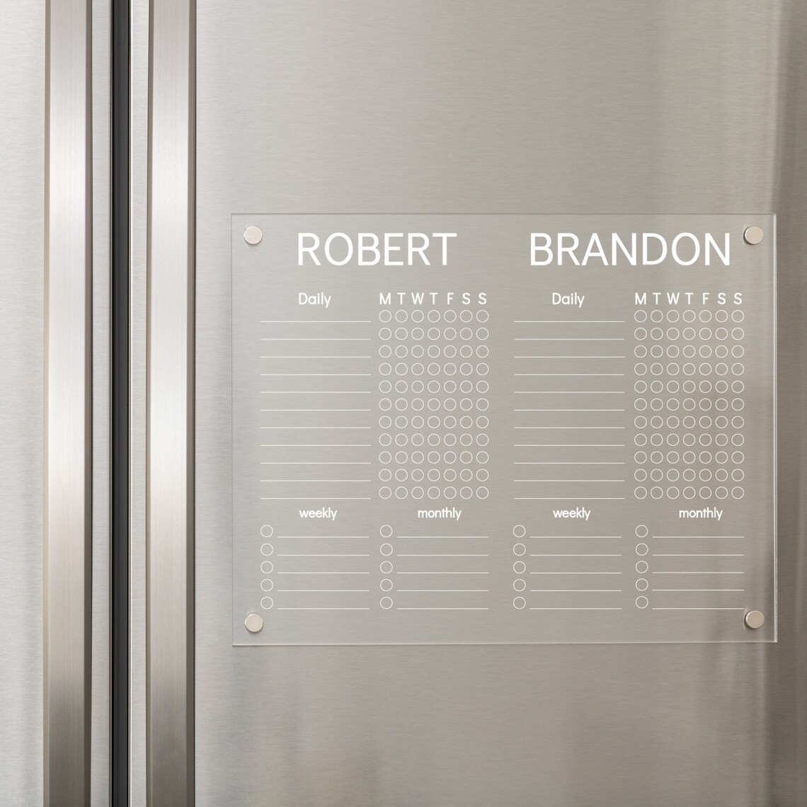 Fridge Chore Chart in White or Black Magnetic Acrylic - Etsy