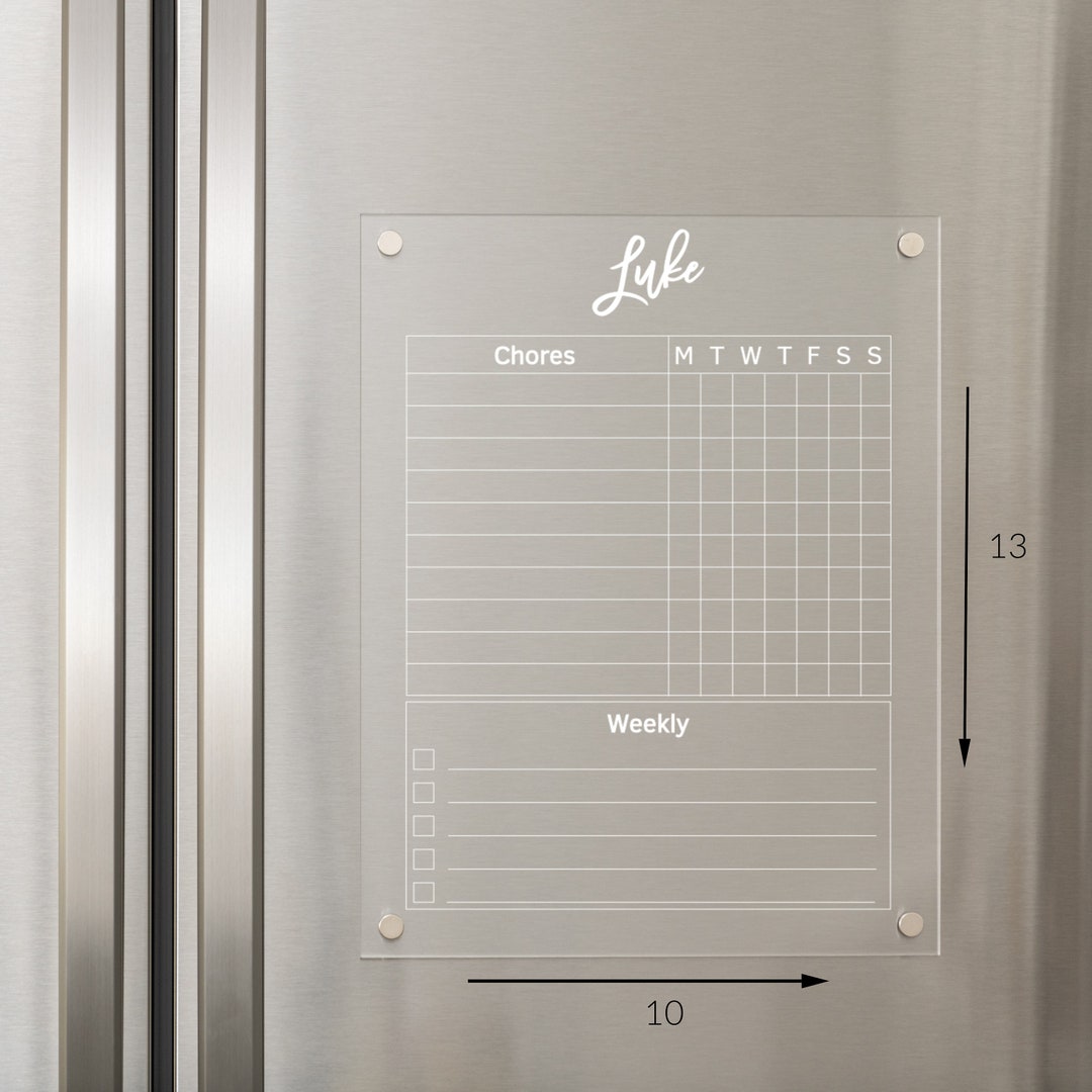 Personalized Fridge Chore Chart for Kids, Magnetic Daily & Weekly ...