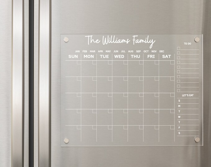 Magnetic Calendar for Fridge Acrylic Calendar Dry Erase - Etsy