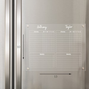 Fridge Chore Chart for Kids, Daily & Weekly Planner, Acrylic Dry Erase ...
