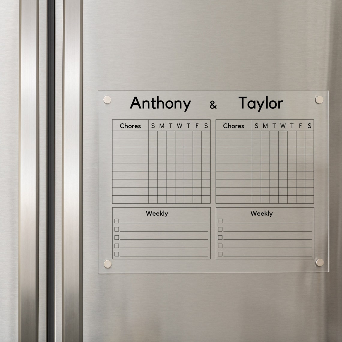 Fridge Chore Chart Magnetic Acrylic Calendar Board - Etsy