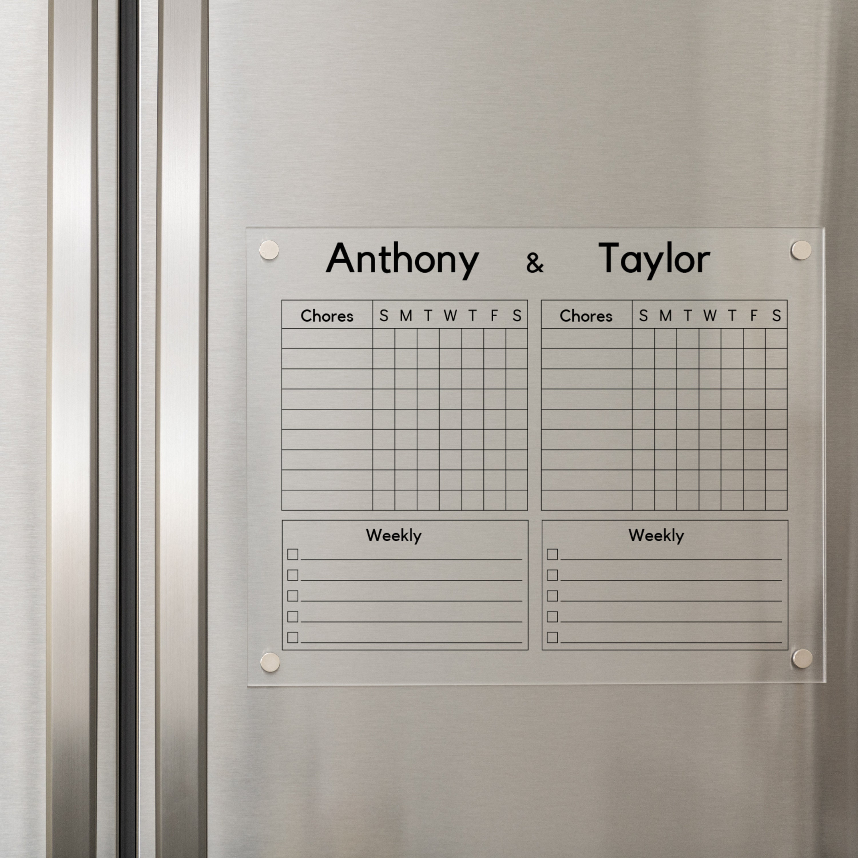 Fridge Chore Chart Magnetic Acrylic Calendar Board - Etsy
