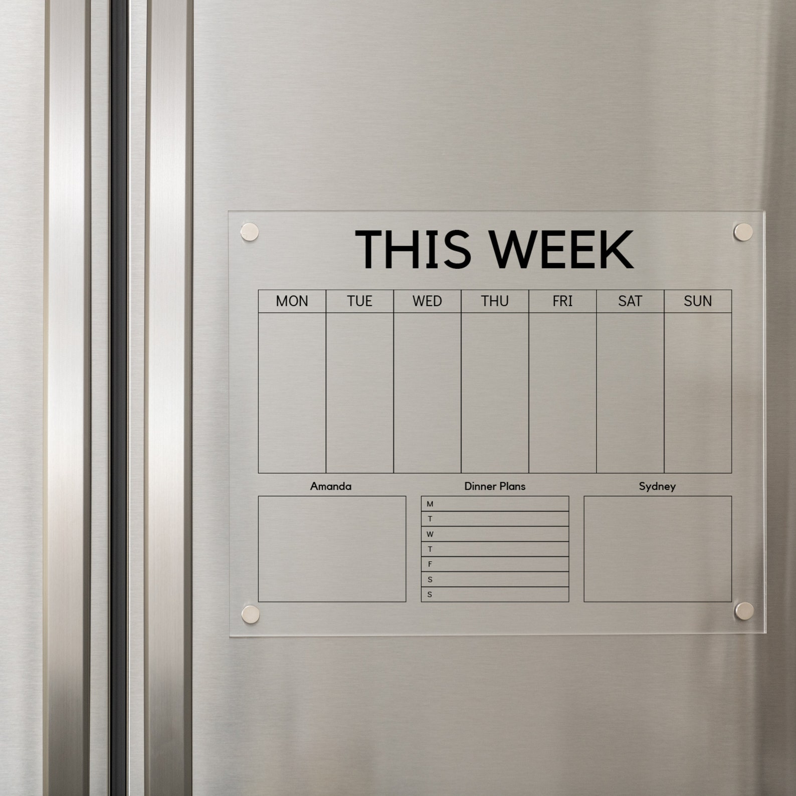 Fridge Weekly Calendar in White or Black Magnetic Calendar - Etsy