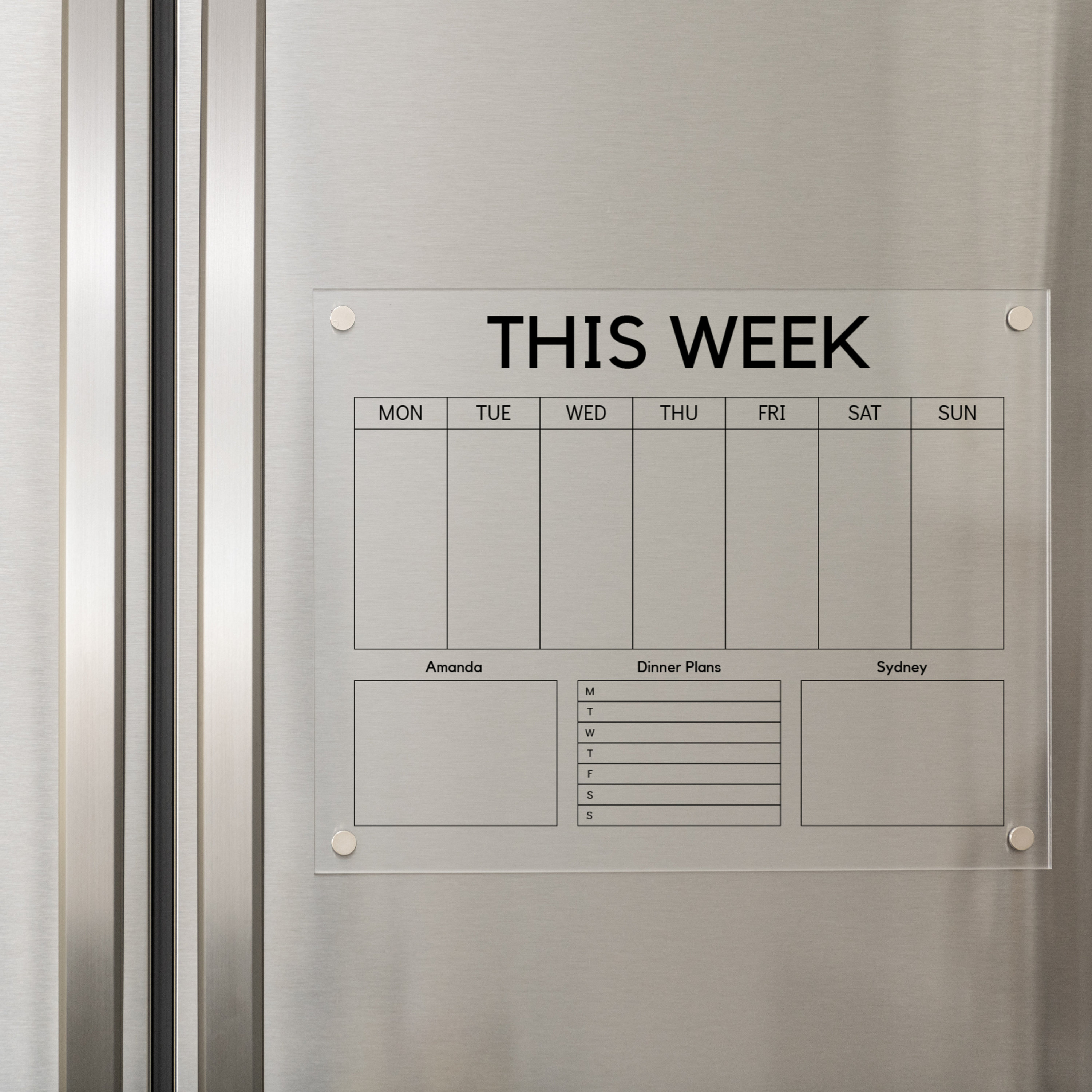 Fridge Weekly Calendar in White or Black Magnetic Calendar - Etsy