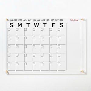 Dry Erase Wall Calendar, Acrylic Calendar, Family Command Center, Clear ...