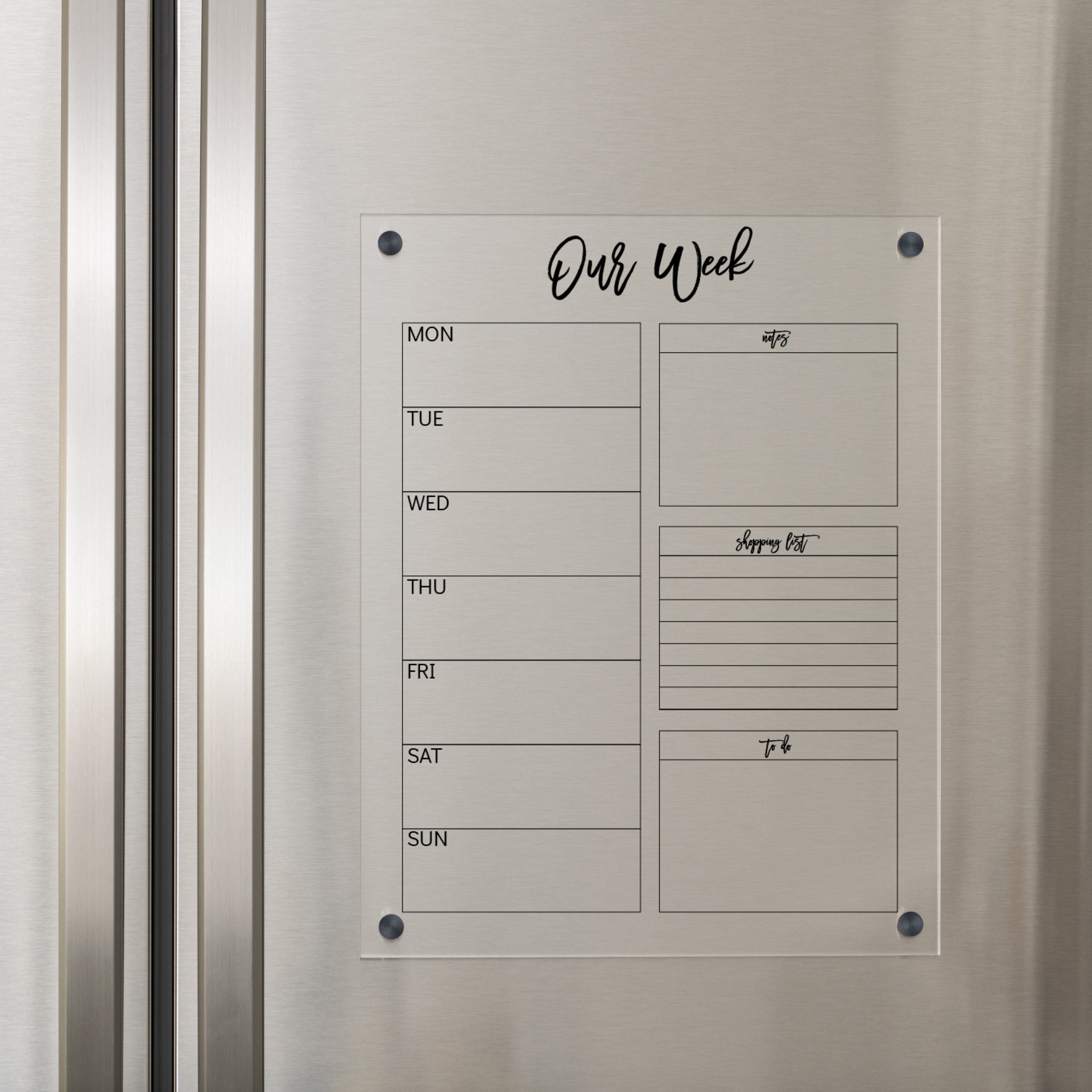 Fridge Weekly Calendar Magnetic Calendar for Fridge Acrylic - Etsy
