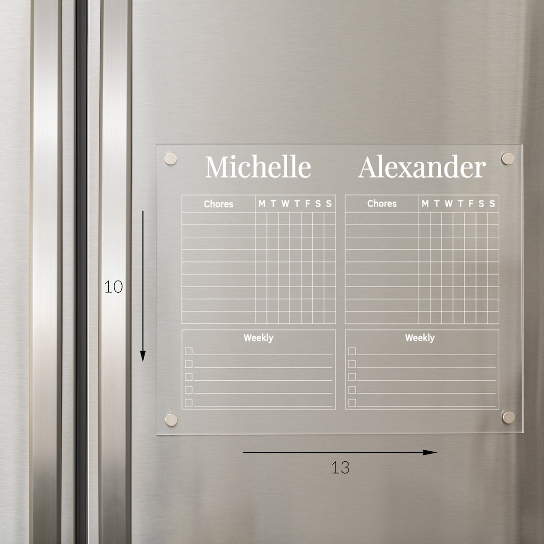 Fridge Chore Chart, Magnetic Acrylic Calendar Board, Responsibility ...