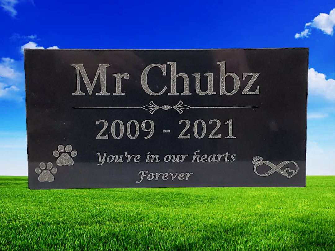 Pet Memorial Grave Stone Marker Laser Engraving Polished Black Granite ...