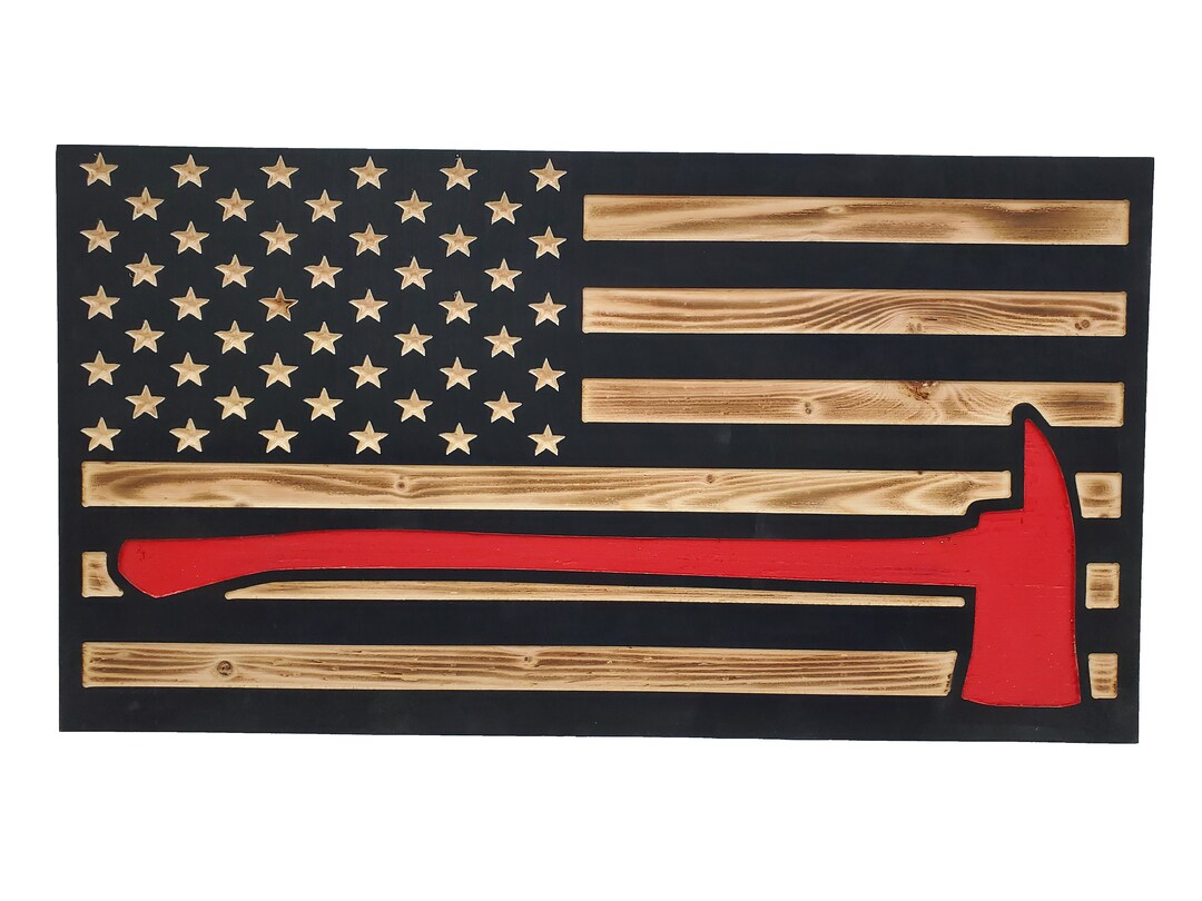 Thin Red Line Axe American Flag: Hidden Handgun Safe Gift for ...